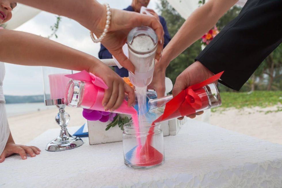 Sand Blending Ritual - Weddings Aberdeen - The Celebrant Angel